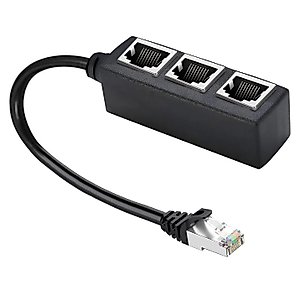 HRIOEKAX RJ45 Ethernet Splitter Cable, RJ45 Y Splitter Adapter 1 to 3 Port Ethernet Switch Adapter Cable for CAT 5 CAT 5e CAT 6 CAT 7…