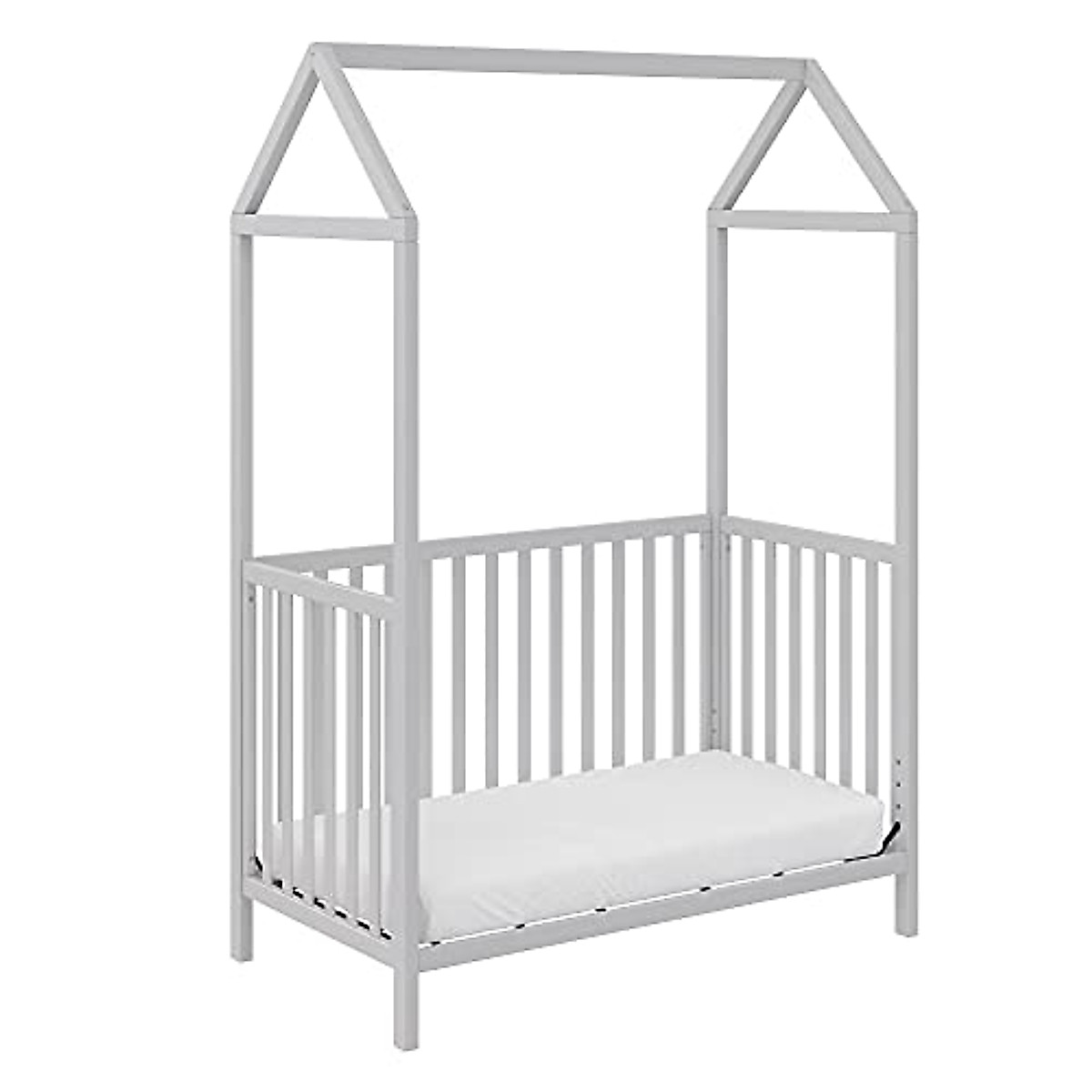 Little Seeds Rowan Valley Skyler 3-in-1 Convertible Crib with Canopy, Dove Gray