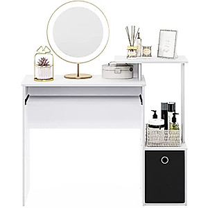 Furinno Econ Multipurpose Home Office Computer Writing Desk, White/Black
