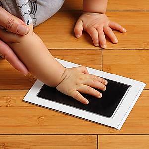 Green Pollywog | Clean Touch Inkless Ink Pad | Non-Toxic, Extra-Large | Baby Footprint Kit | Handprint Kit | Baby Safe Ink | Newborn Footprint Kit | Baby Ink Pad | Paw Print Stamp Pad for Dogs