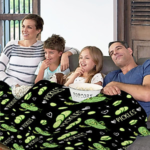 Pickle Blanket for Pickles Lover Funny Pickle Gift for Girl Boys Women Super Soft Flannel Blanket for Sofa Couch Bed Camping Travel - Plush Warm Home Decor for All Seasons, 40"x50"for Kids/Baby