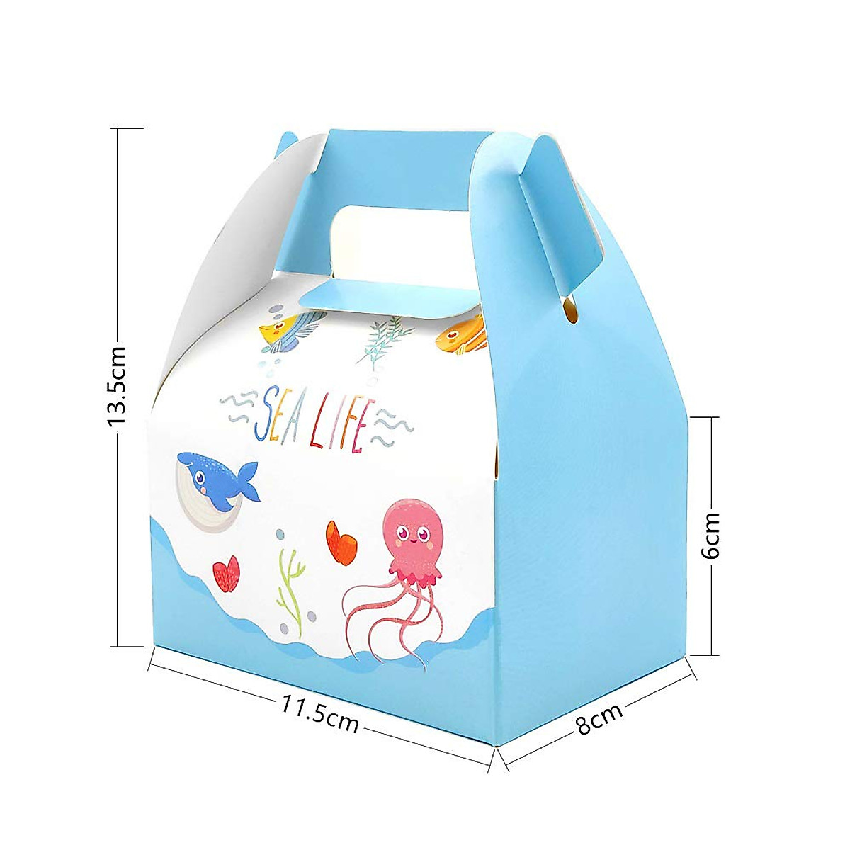 20 Piece Small Size Candy Box for Kids Sea Ocean Life Animals Fish Whale Crab Octopus Party，Cake Treat Gift Box Candy Cookie Containers Goodie Bag，Baby Shower Party Decoration Party Favor Supplies