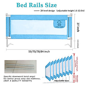 GearKing Bed Rails for Toddlers,3 Pack(2 * 78''L+1 * 59''L) Safety Bed Guard Rails for Kids, Baby Protector Rail with Breathable Fabric for Queen Mattress