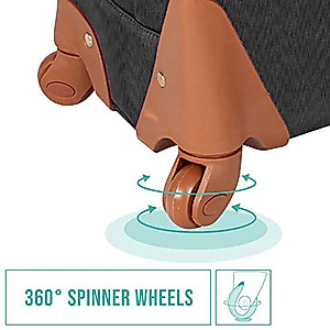 Steve Madden Luggage Set 4 Piece- Softside Expandable Lightweight Suitcase Set With 360 Spinner Wheels - Travel Set includes a Tote Bag, 20-Inch Carry on, 24 & 28 Inch Checked Suitcases (Black)