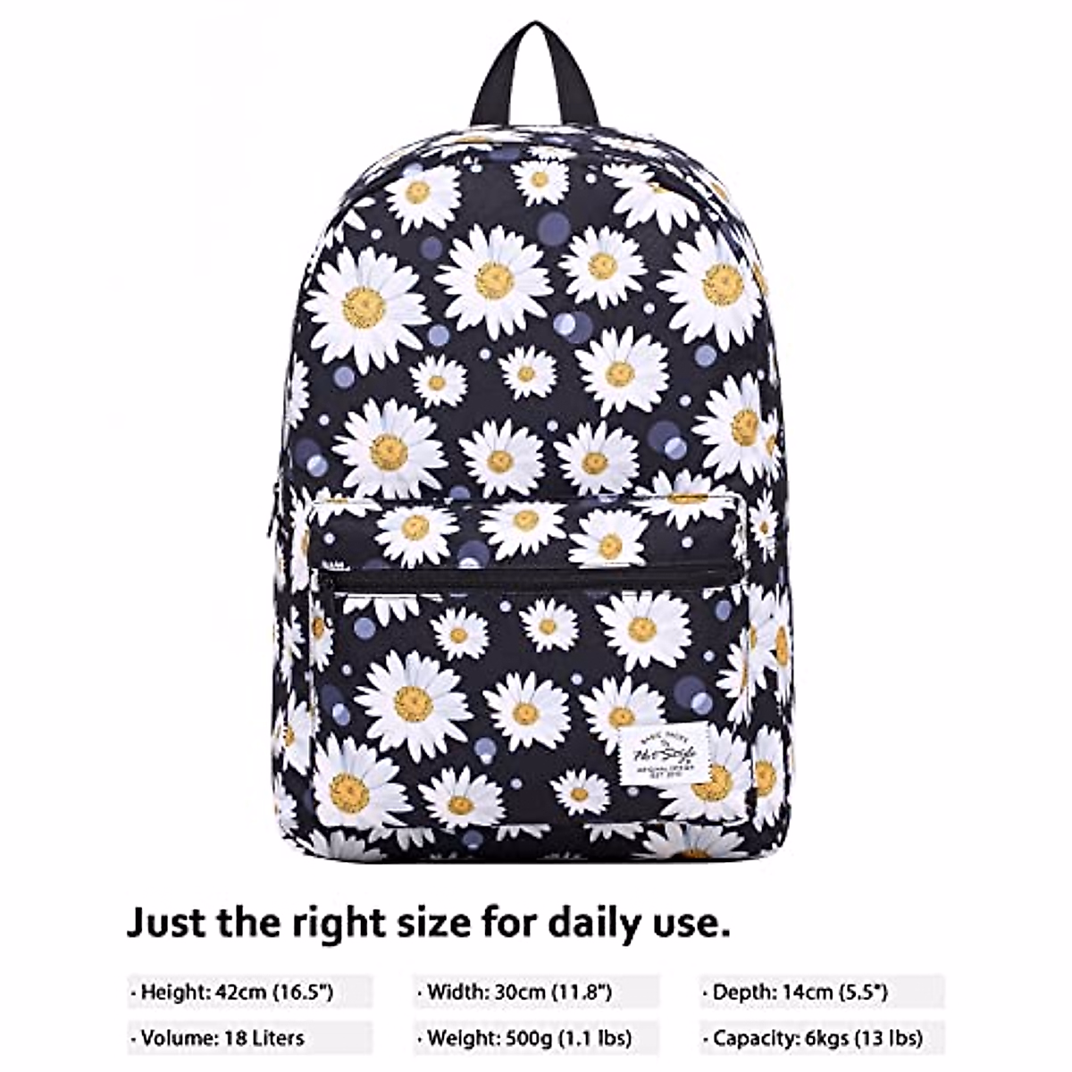 HotStyle TRENDYMAX Backpack for School Girls & Boys, Durable and Cute Bookbag with 7 Roomy Pockets, Daisies