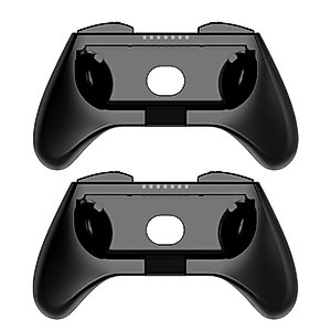 HEYSTOP Wheel Controller for Nintendo Switch & Switch OLED Model 2021 (4 Pack) Joy Con Controller Grip and Switch Steering Wheel for Mario Kart (Black)