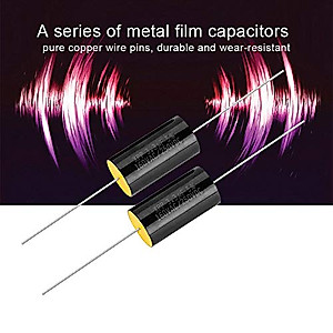 2pcs Audio Capacitor, Capacitor Frequency Divider Capacitance Audio Speaker Capacitor with Pure Copper Wire Pins (3.3uF)