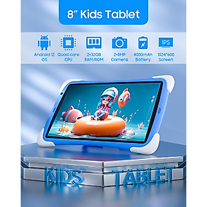 Kids Tablet Toddler Tablet 10 inch Android 12 Tablet for kid, 32GB Tableta for Boys Girls 2GB RAM WiFi Dual Camera 10.1" IPS Safety Eye Protection Screen Parental Control APP Latest Model Kid Tablets
