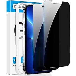 Fotbor for iPhone 14 & iPhone 13 & iPhone 13 Pro Privacy Screen Protector, 2 Pack Privacy Screen iPhone 14 & iPhone 13 & iPhone 13 Pro, Tempered Glass with Easy Installation Kit, Accessories 6.1 Inch