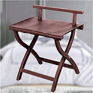 HAVMAK Guest Room Luggage Rack, Folding Suitcase Stand Luggage Rack, Folding with Back Curve Leg Luggage Rack Suitcase Stand Wooden Luggage Rack for Hotel Room (Color : Brown, Size : 60x45x67.5cm)