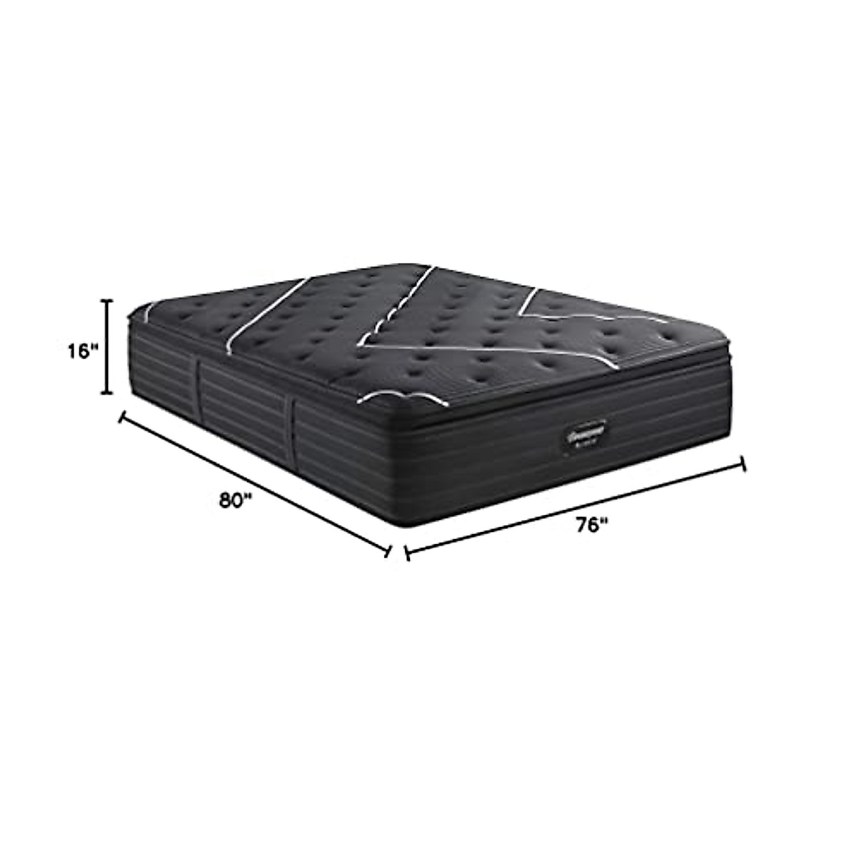 Beautyrest Black 16 Inch King C-Class Plush Pillow Top Premium Pocketed Coil Mattress with Cooling Technology
