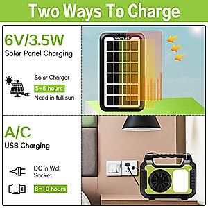 Solar Generators for Home Use,Portable Power Station with Solar Panel for Emergency Power Supply,Solar Powered Generator for camping,4 Sets LED Light (Green&Black)