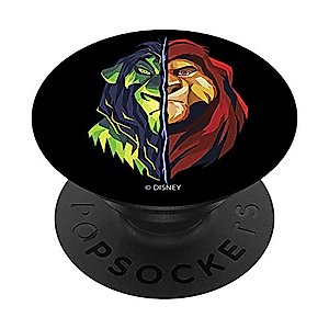 Disney The Lion King Half Scar Half Mufasa Face PopSockets PopGrip: Swappable Grip for Phones & Tablets