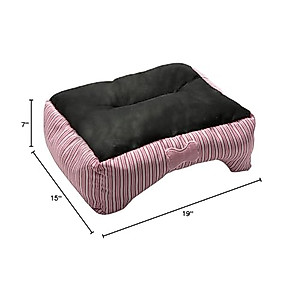 Hollypet TC Fabric Plush Small Dog Cat Bed Self-Warming Pet Bed, Pink