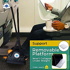 Heel & Feet Hammock Foot Rest (Memory Foam), Portable Desk Foot Hammock & Airplane Footrest, Essential Airplane Travel Accessories to Prevent Feet & Leg Pain, Cramping & Swelling