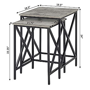 Convenience Concepts Tucson Nesting End Tables, Faux Birch