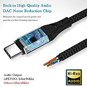 APETOO USB C to 3.5mm Adapter for Samsung S23 Ultra S22 S21 S20 FE A53 Flip4,USB-C to 3.5mm Headphone Jack Audio Dongle Adapter Hi-Res DAC for Galaxy Note 20 10+ Tab S7 Pixel 6a 6 7 5 4XL OnePlus 10 9