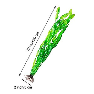 CousDUoBe 11 Pack Artificial Seaweed Decor，Used for Household and Office Aquarium Simulation Plastic Seaweed Water Plants（12 inches）