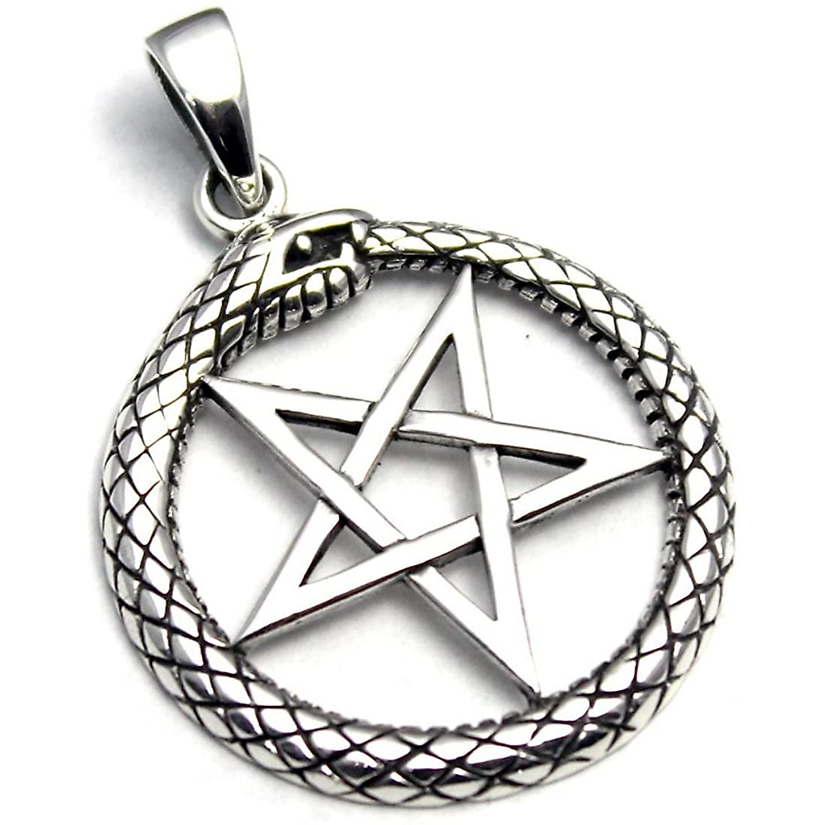 COSUMOSU Inverted Pentacle Devil star 925 Sterling Silver Pendant Charm (Snack)