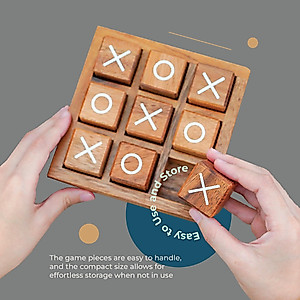 BSIRI Wooden XO Blocks (L) Tic Tac Toe Board Games - Ideal for Kids Games, Family Games and Game Night for Adults, Farmhouse Decor for Coffee Table Decor and Unique Gifts for All Occasion (5.5 Inch)