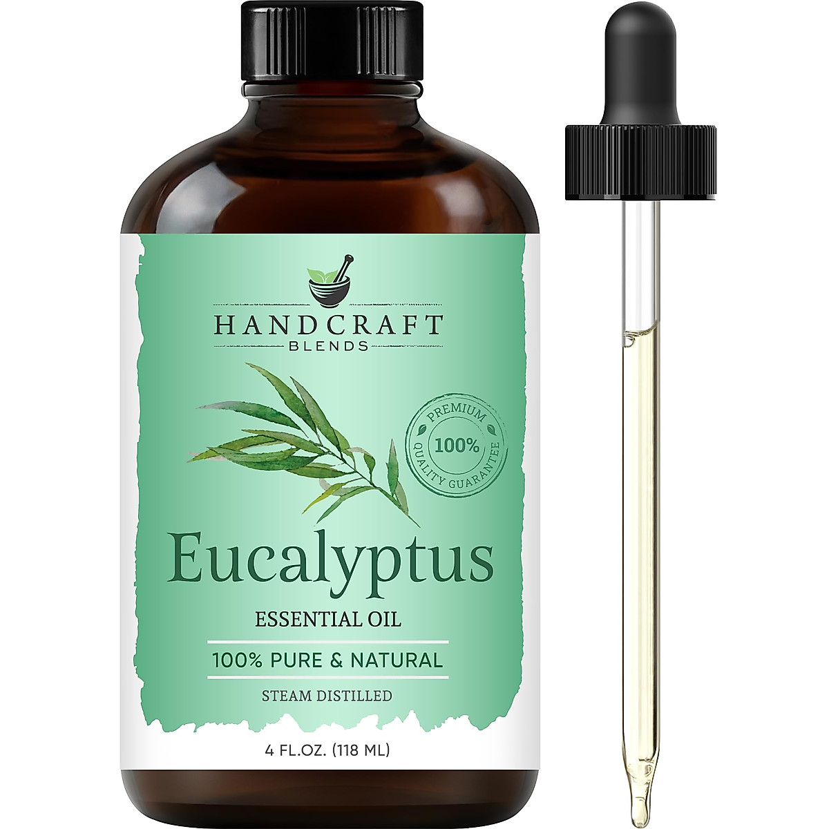 Handcraft Blends Eucalyptus Essential Oil - Huge 4 Fl Oz - 100% Pure and Natural - Premium Grade with Glass Dropper