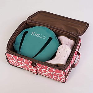 KidCo Peapod Prestige Lightweight Pop Up Portable Toddler Travel Bed with Toy Loops, Storage Pocket, and Carry Bag for Outdoors, Seafoam