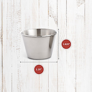 Maine Man Seafood Sauce Cups, Stainless Steel, Set of 6, 2-Ounce Capacity