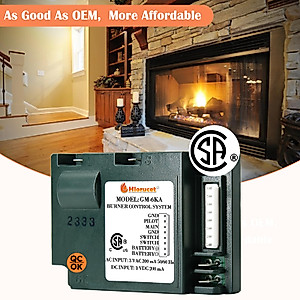 Hiorucet GM-6KA Control Module for Dexen, Heat-N-Glo, Quadrafire, Napoleon and Heatilator Fireplace, IPI Electronic Ignition Module for Dexen Industries GM6KA, 593-592, SRV593-592, IPI-6000, HHT 350M.