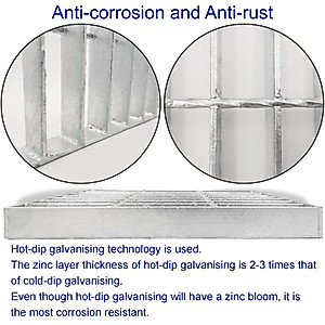 MOSINSBO Outdoor Drain Cover, 16x16 Galvanized Steel Drain Grate, B125 Class Sewer Grate, Durable Heavy Duty Channel Grate, Sliver Square Drainage Grate (15.4”x15.4”)