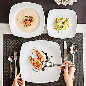 ZLDGYG A 18-Piece Ceramic Porcelain Tableware Dinner Set with 6Dinner Soup Dessert Plates Set Service for 6 Person