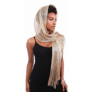 MissShorthair Women's Sparkle Shawls and Wraps for Party Dresses 01 Champagne Gold