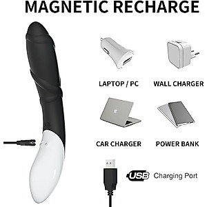 UpdateClassic 2023 Double Head High Frequency Rechargeable Personal Vibrators for Women Vibrating Toys Pleasure Handheld Electric Portable Massager 10 Speeds Vibrations, Black