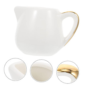 UPKOCH 1pc Milk Jug Cup Milk Creamer Pitcher Coffee Creamer Pitcher Ceramic Cream Jugs Porcelain Tea Cups Gravy Holder Soy Espresso Pot Ceramic Cup European Style Ceramics White Milk Foam
