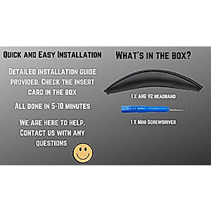 Replacement V2 QC3 Headband pad/On-Ear Headband pad Cushion Compatible with Bose QuietComfort 3 (QC3), Bose On-Ear 2 (OE2), Bose On-Ear (OE) and Bose SoundTrue On-Ear Headphones (Black)