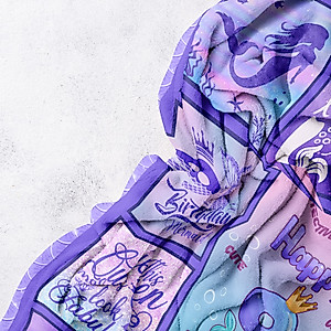 Henazin 9 Year Old Girl Birthday Gift, Purple Cartoon Heart Flannel Throw Blanket, 50"X60", Lightweight, Modern, Twin Size, 1 Count