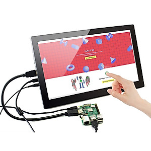 waveshare 13.3inch Capacitive Touch Screen LCD V2 with Case Compatible with Raspberry Pi 4B/3B+/3A+/2B/B+/A+/Zero/Zero W/WH/Zero 2W CM3+/4 1920×1080 Resolution HDMI IPS Supports Jetson Nano/Windows