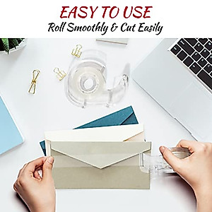 Clear Tape Rolls-Transparent Tape with Dispensers-Gift Wrap Tape Gift Tape Rolls for Home Store School-7/10 X 1000 Inches 16 Packs