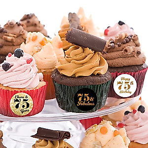 270 PCS Black Gold 60th Birthday Stickers,9 Design Self Adhesive Circle Label Stickers, Birthday Envelope Seals Candy Stickers,Birthday Party Chocolate Stickers,Candy Stickers.（035） (75)