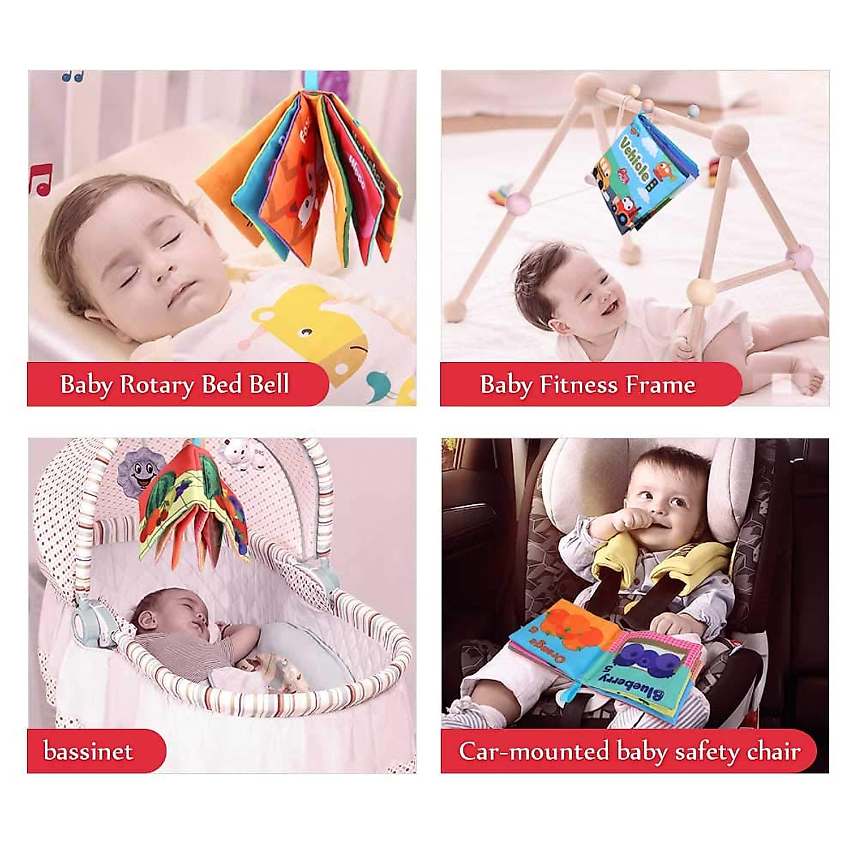 kramow Baby's First Soft Books with Rustling Sound,Cloth Books Toy Set for Newborns, Infants, Toddlers Kids.Perfect for Baby Toy Sets Baby Shower