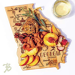 Totally Bamboo Destination Georgia State Shaped Serving and Cutting Board, Includes Hang Tie for Wall Display