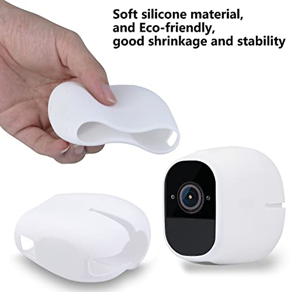 Batmax Set of 3 Silicone Skins for Arlo Pro and Arlo Pro 2 Wire-Free Cameras Covers Protection in Black VMA4200C White