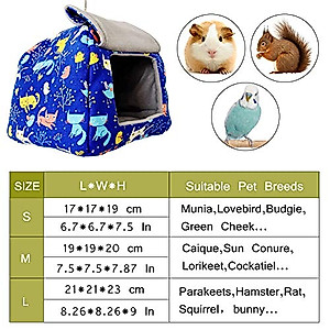 Bird Tent Plush Hammock Parrot Warm Hanging Nest for Cage，Bird Hideaway Hut Swing House Bed，Small Animals Habitat Winter Snuggle Sleeping Cave for Hamster Rat Parakeets Conure Cockatiel Lovebird