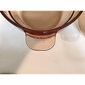 Corning Visions Vision Ware Amber 3 Piece Double Boiler Sauce Pan w/ Lid
