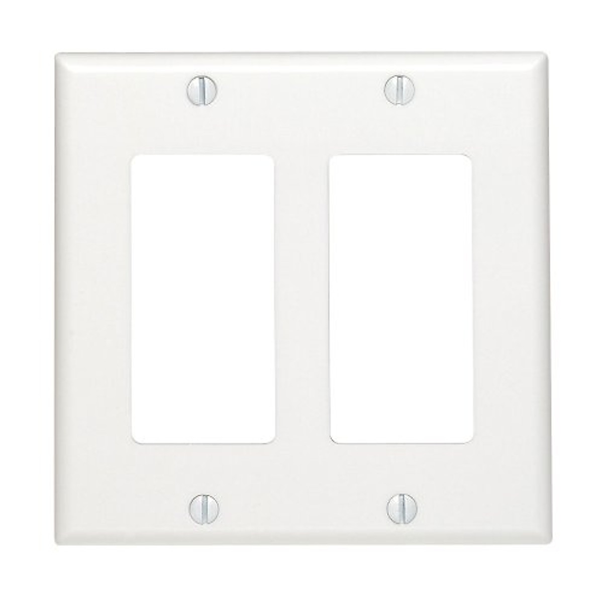 Leviton GFSW1-W Self-Test SmartlockPro Slim GFCI Combination Switch Tamper, White & 80409-W 2-Gang Decora/GFCI Device Wallplate, Standard Size, Thermoset, Device Mount, White