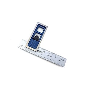 Benchmark Tools 106607 4” Woodworking Precision Double Square 1/8” and 1/16” Graduations Accurate to +/- 0.002 inch Over Length of Hardened Stainless Steel Blade