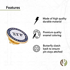 Sigma Gamma Rho Lapel Pin Sorority Enamel Greek Letter Formal Wear Blazer Jacket (Lapel Pin - Design D)