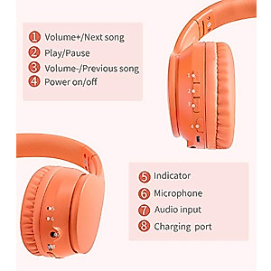 LOBKIN Wireless Bluetooth Headphones, Over-Ear Headphones with Built-in HD Mic,40H Playtime, Foldable Wireless and Wired Stereo Headphones for Gym/PC/Home
