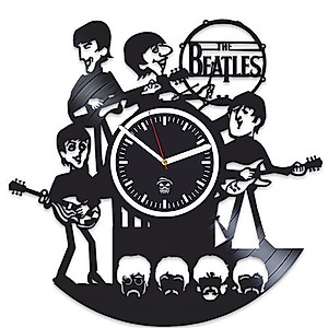 Kovides Rock Music Band, The Beatle Vinyl Clock, John and Yoko ONO, Vinyl Wall Clock, Handmade, Best Gift for Fans, Vinyl Record Clock, Silent, Wall Sticker, Valentines Day Gift for Him
