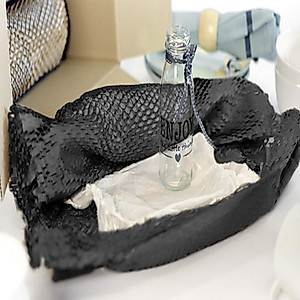 Honeycomb Packing Paper, 12" x 131' Honeycomb Cushioning Wrap Roll Recyclable Wrapping Paper Eco-friendly Packaging Paper Kraft Paper Bubble Paper Wrap for Packing, Moving, Shipping (Black)