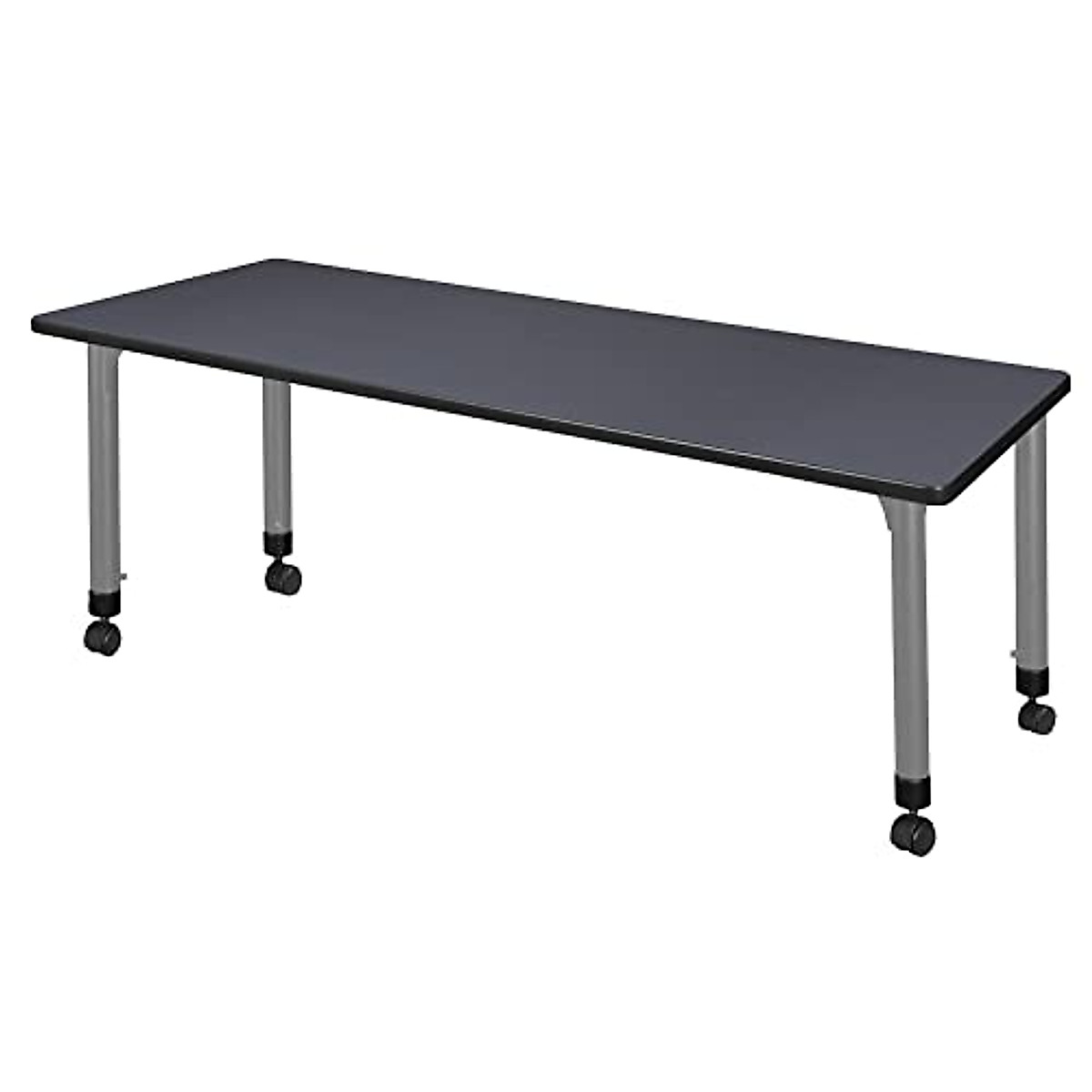 Romig Kee 66 x 30 in. Height Adjustable Mobile Classroom Activity Table- Grey Top & Grey Base
